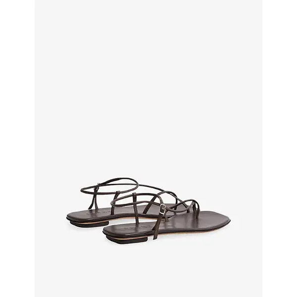 Soeur Rosalie Flat Leather Sandals - Marron