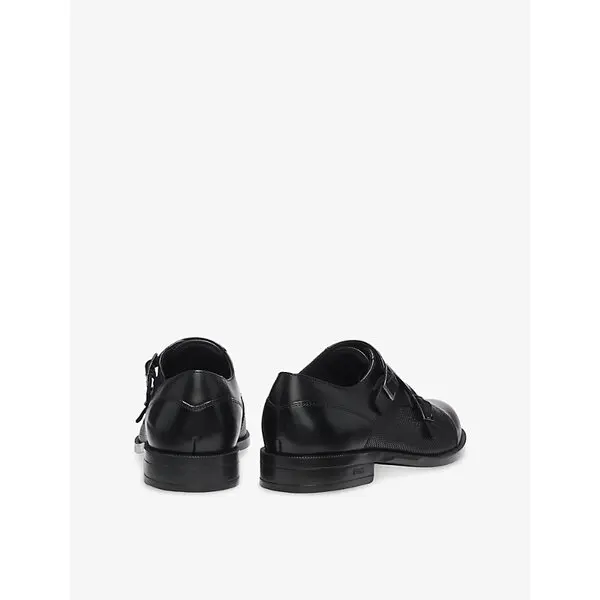 BOSS Buckle Leather Monk Shoes