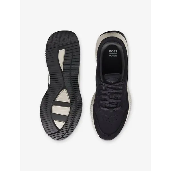 BOSS Suede Running Trainers - Dark Blue