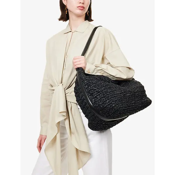 TOTEME Raffia Tote Bag - Black