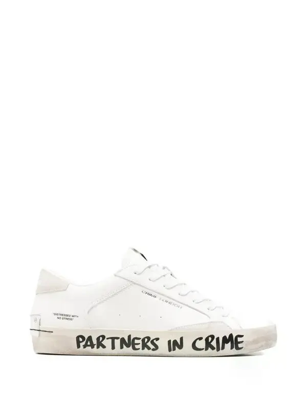 CRIME LONDON Distressed Leather Sneakers