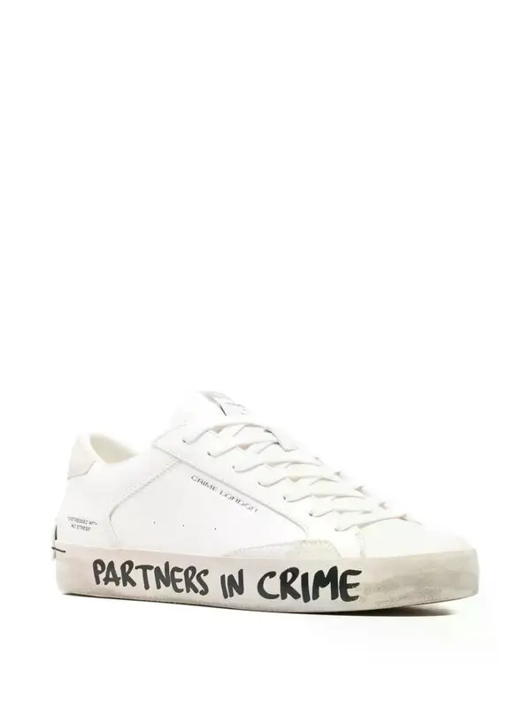 CRIME LONDON Distressed Leather Sneakers