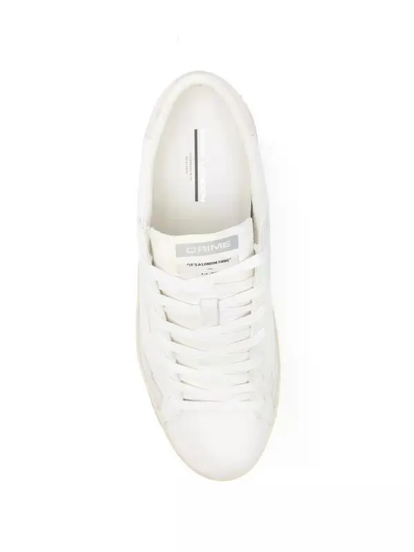 CRIME LONDON Distressed Leather Sneakers