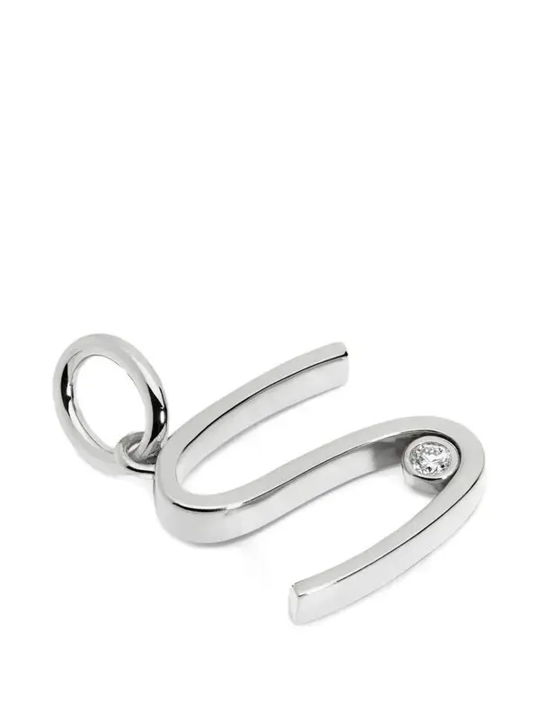 Monica Vinader Solitaire Diamond Initial Pendant - Silver