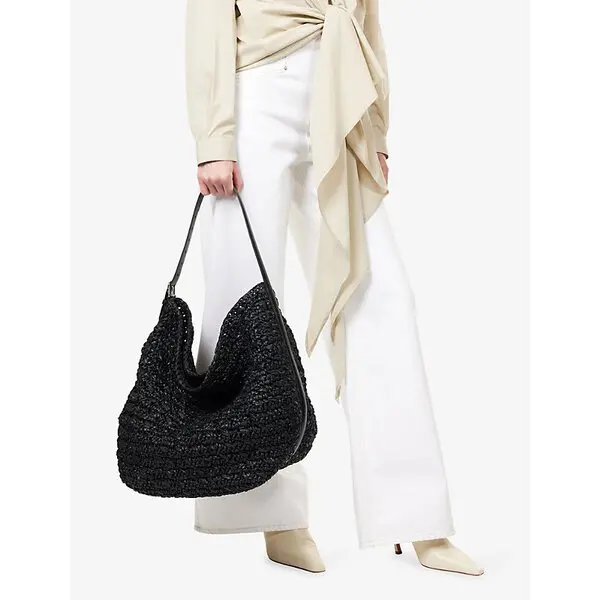TOTEME Raffia Belted Tote Bag - Black