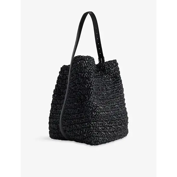 TOTEME Raffia Belted Tote Bag - Black