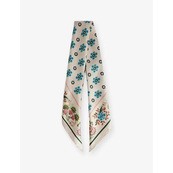 Max Mara Floral-print Silk Scarf - Beige Pink