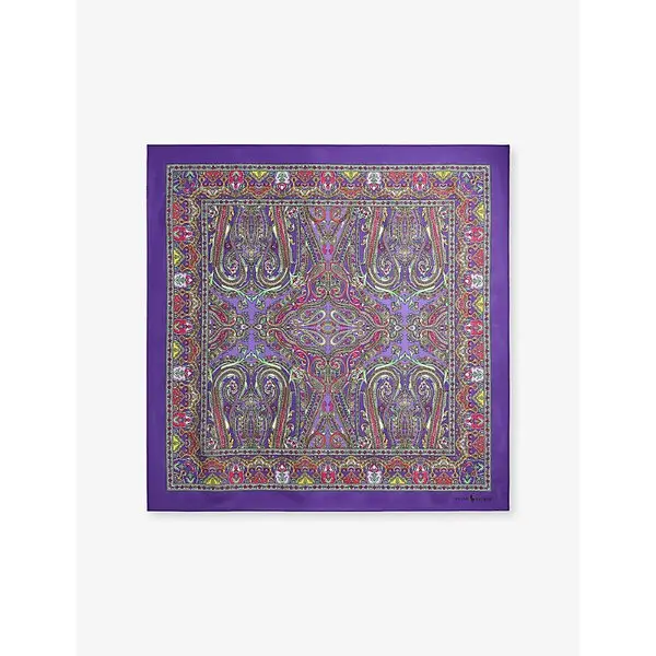 Polo Ralph Lauren Paisley Silk Bandanna Scarf - Purple