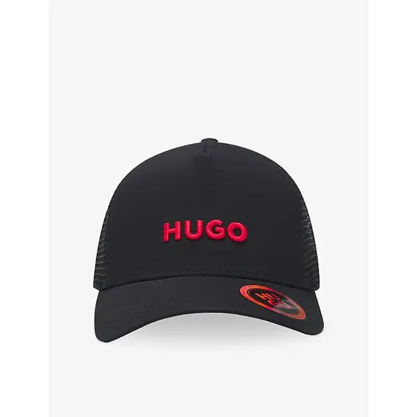 Hugo Cotton And Mesh Trucker Cap - Black