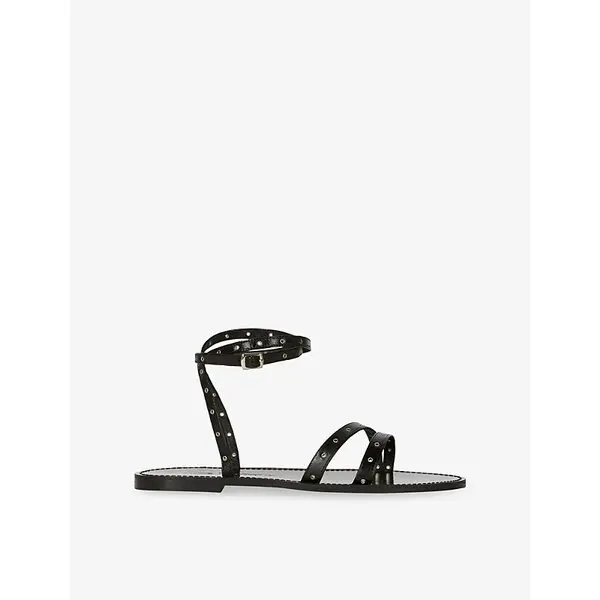 The Kooples Leather Strappy Flat Sandals