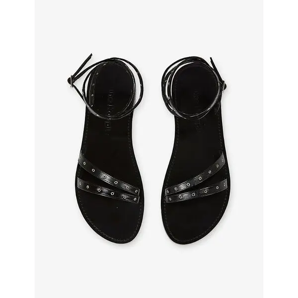 The Kooples Leather Strappy Flat Sandals