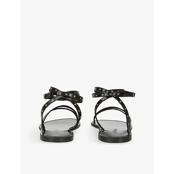 The Kooples Leather Strappy Flat Sandals