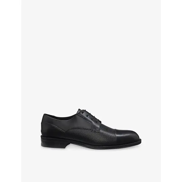 BOSS Lace-up Leather Derby Shoes - Black