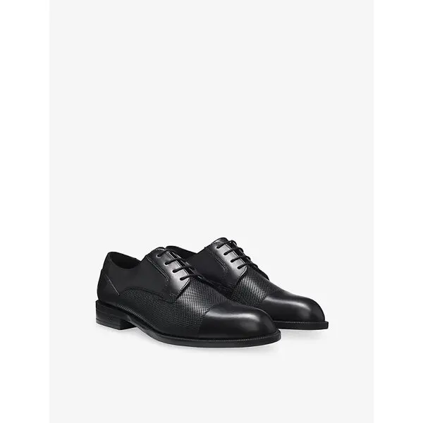 BOSS Lace-up Leather Derby Shoes - Black