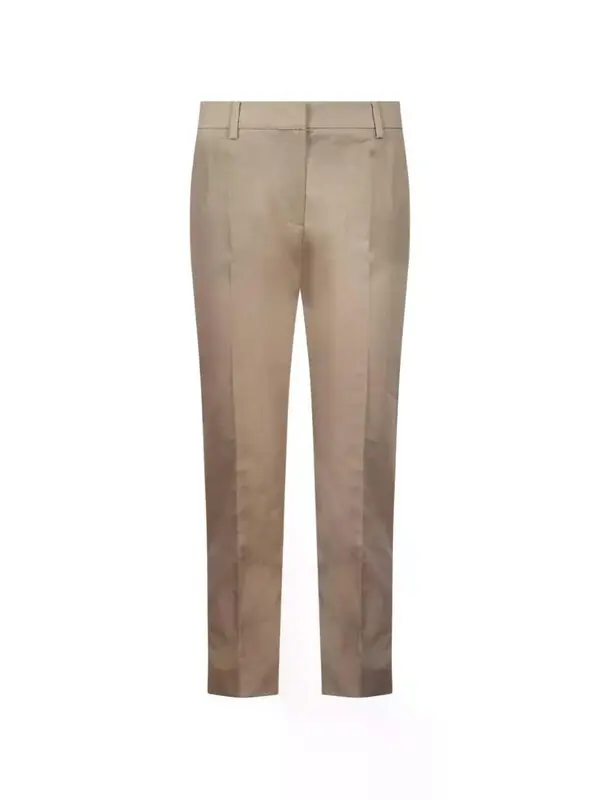 Max Mara Slim-fit Cotton-gabardine Trousers - Neutrals