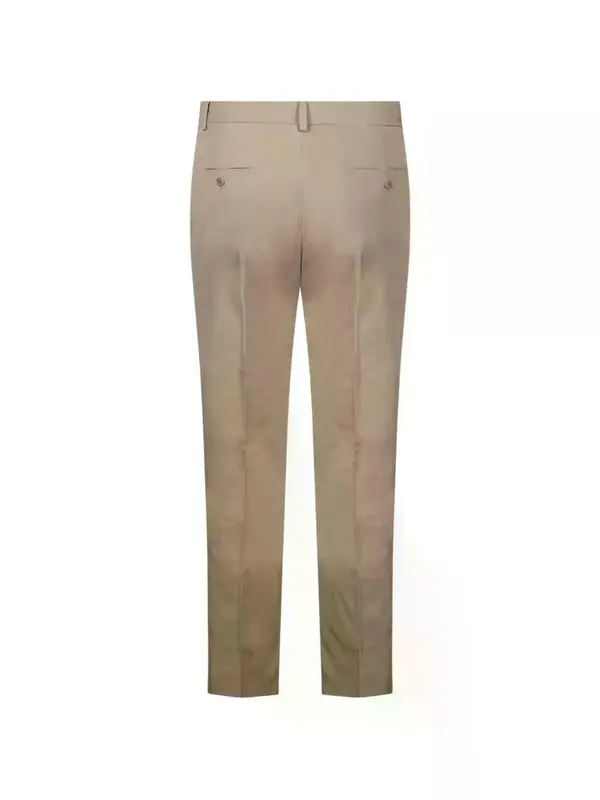 Max Mara Slim-fit Cotton-gabardine Trousers - Neutrals