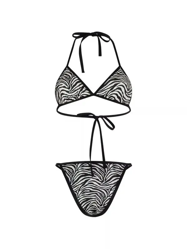 PARAMIDONNA Lilia Zebra-print Bikini - Black