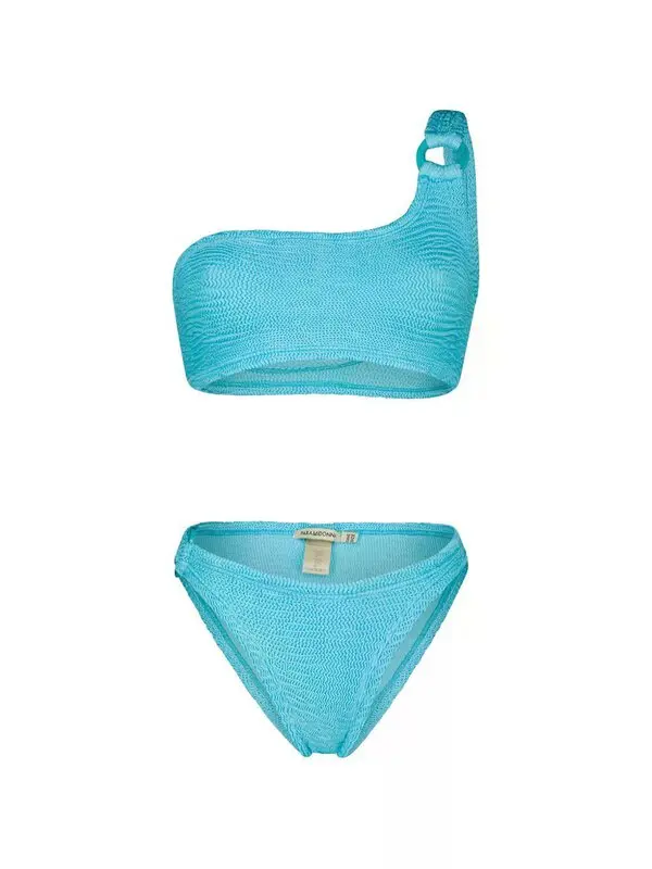 PARAMIDONNA Ring Detail One-shoulder Swimsuit - Blue