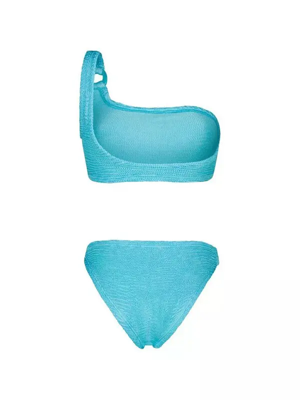 PARAMIDONNA Ring Detail One-shoulder Swimsuit - Blue