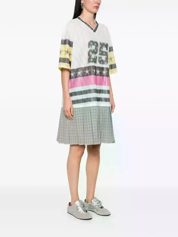 CHOPOVA LOWENA Nancy Striped Check Mini Dress