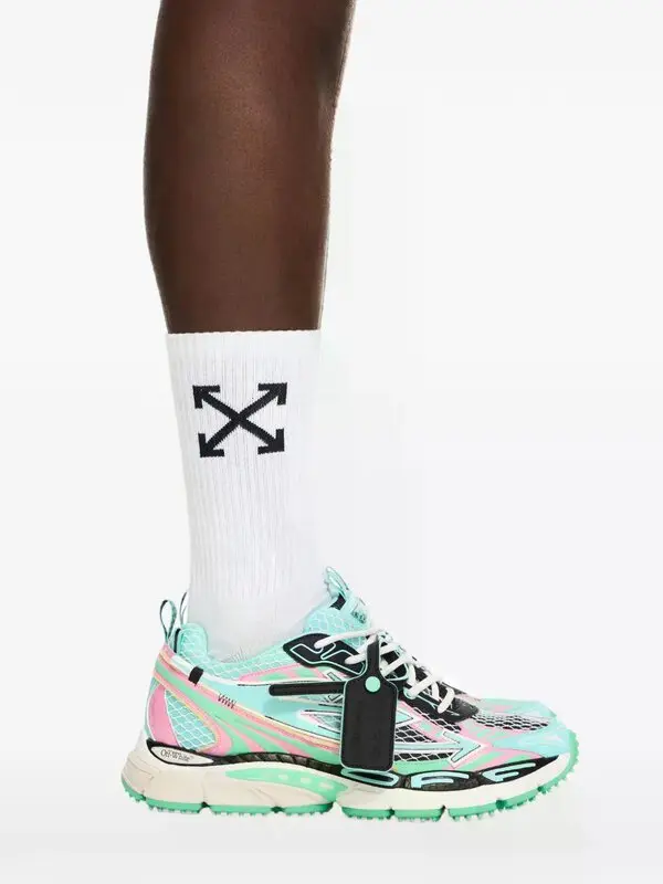 Off-White Be Right Back" Fishnet Arrow Sneakers - Blue