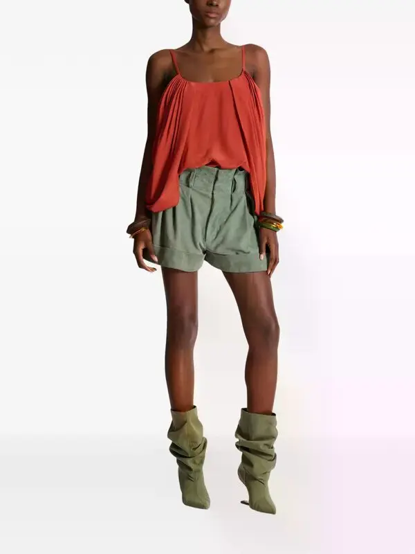 Balmain Draped Silk Crepe Blouse
