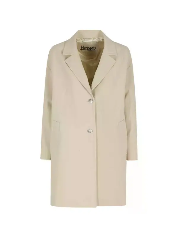 Herno Notched Lapel Button-fastening Coat - Neutrals