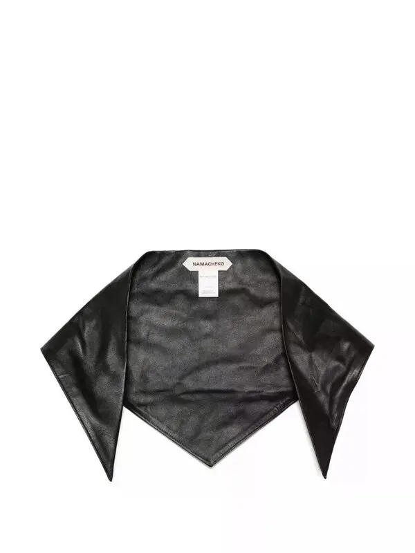 NAMACHEKO Triangle Leather Scarf - Black