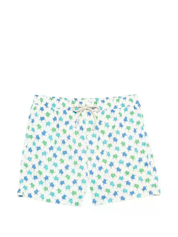MC2 SAINT BARTH Turtle-print Swim Shorts - Neutrals