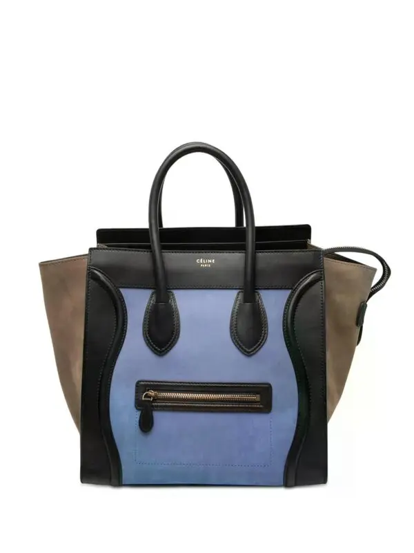 Celine 2012 Mini Tricolor Luggage Tote Bag - Blue