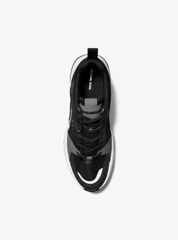 Michael Kors Chase Mixed-media Trainer - Black