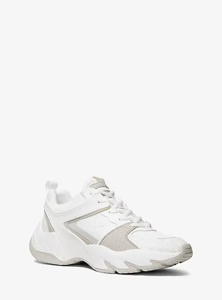 Michael Kors Chase Mixed-media Trainer - White