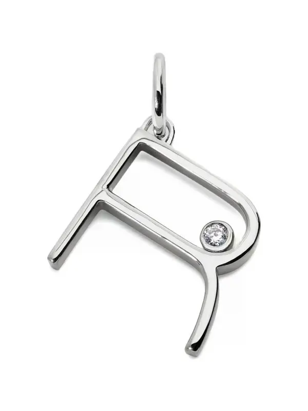Monica Vinader Solitaire Initial Diamond Pendant - Silver