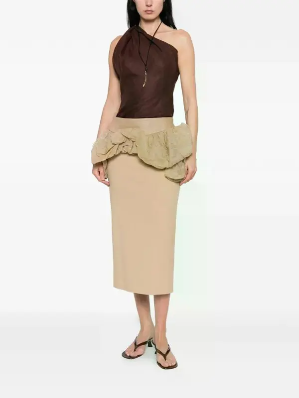 Max Mara Ruffled Midi Skirt - Neutrals