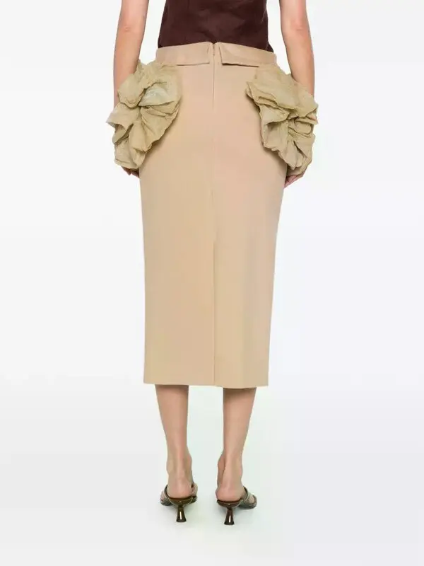 Max Mara Ruffled Midi Skirt - Neutrals