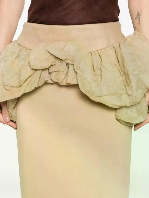 Max Mara Ruffled Midi Skirt - Neutrals