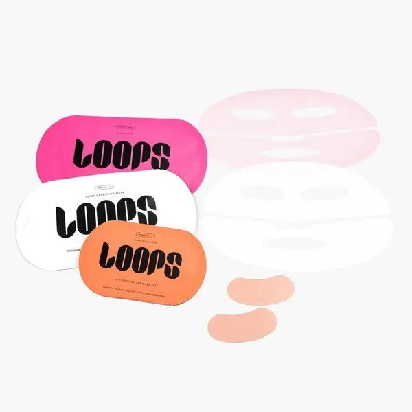 LOOPS BEAUTY Dew Crew Assorted Hydrogel Eye & Face Masks Set - One-color