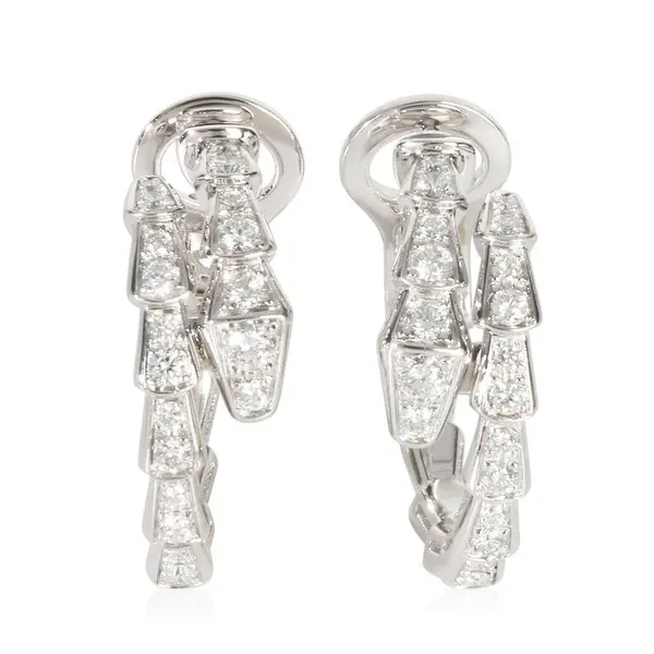 BVLGARI White Gold Diamond Serpenti Viper Earrings - White_gold