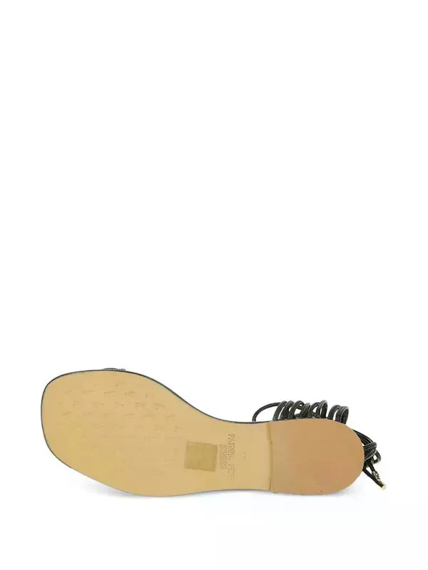Patrizia Pepe Square Essential Fly Leather Sandals - Black