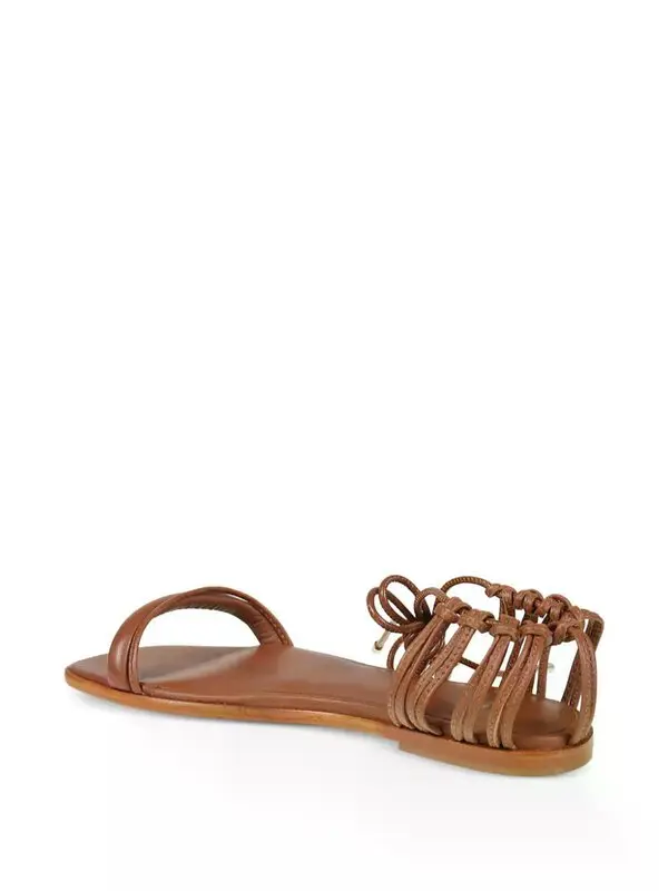 Patrizia Pepe Square Essential Fly Flat Sandals - Brown