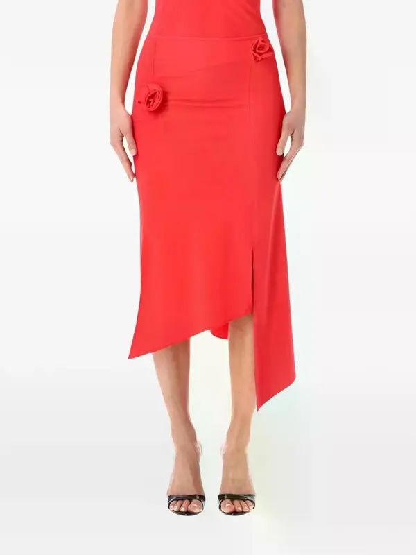 Coperni Flower Midi Skirt - Red