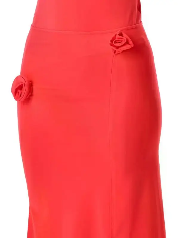 Coperni Flower Midi Skirt - Red