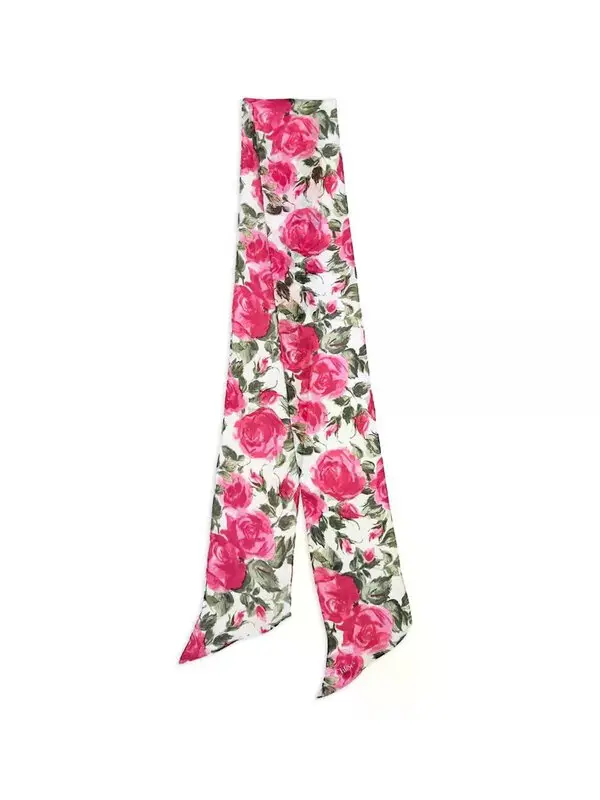 Chloé Floral Scarf - White