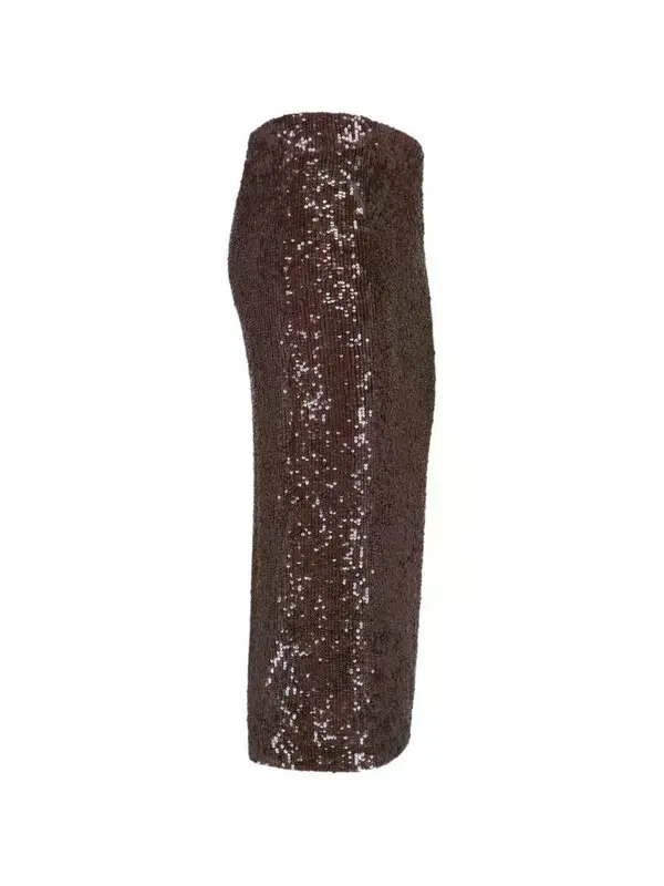 P.a.r.o.s.h Sequin Embellished Skirt - Brown