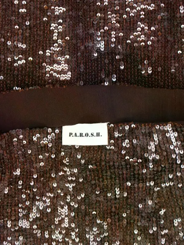 P.a.r.o.s.h Sequin Embellished Skirt - Brown