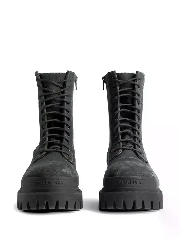 Balenciaga Lace-up Combat Boots - Black