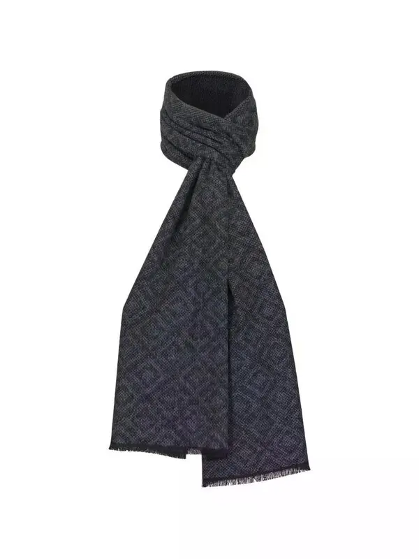 CHELSEY IMPORTS Geometric Fringed Scarf - Grey