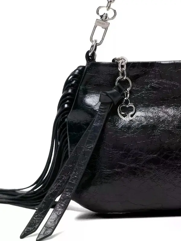 Maje Miss M Fringe Clutch Bag - Black