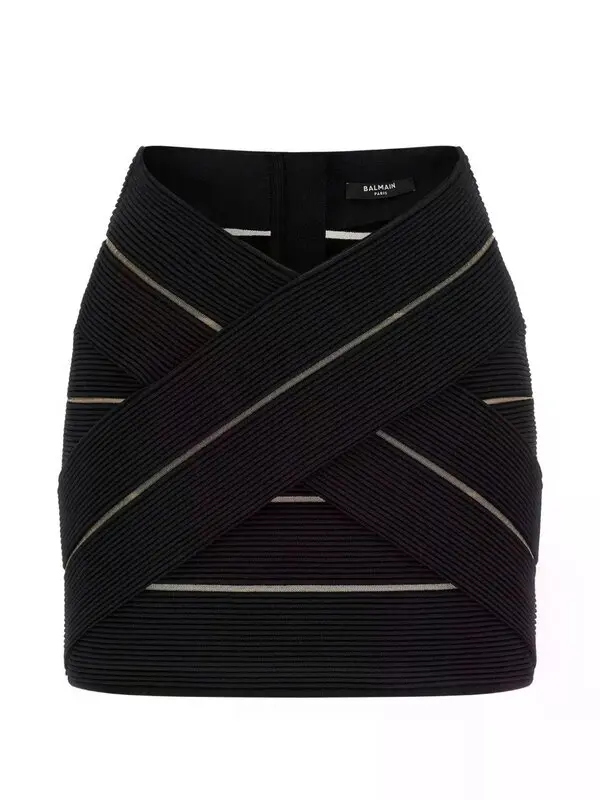 Balmain V-waist Mini Skirt - Black