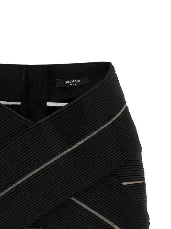 Balmain V-waist Mini Skirt - Black